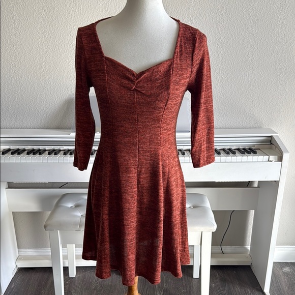 BeBop | Dresses | Vintage Bebop Rust Fit Flare Dress Sz Medium | Poshmark